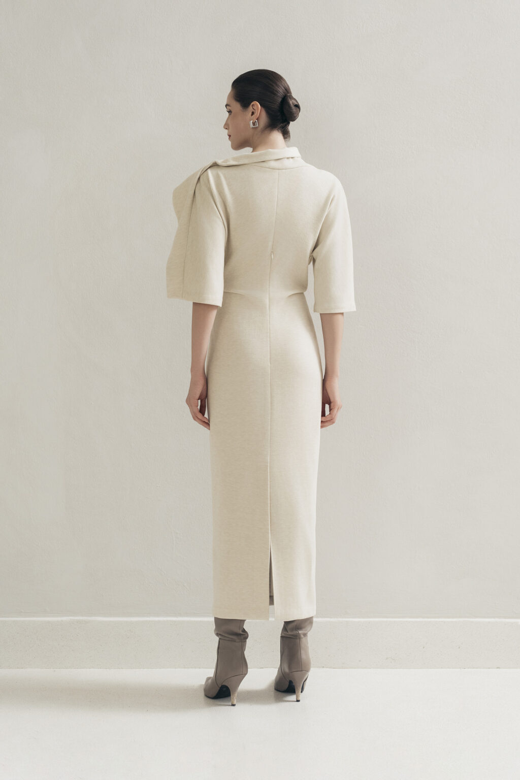 Beige Wrap Dress – Lallee Design